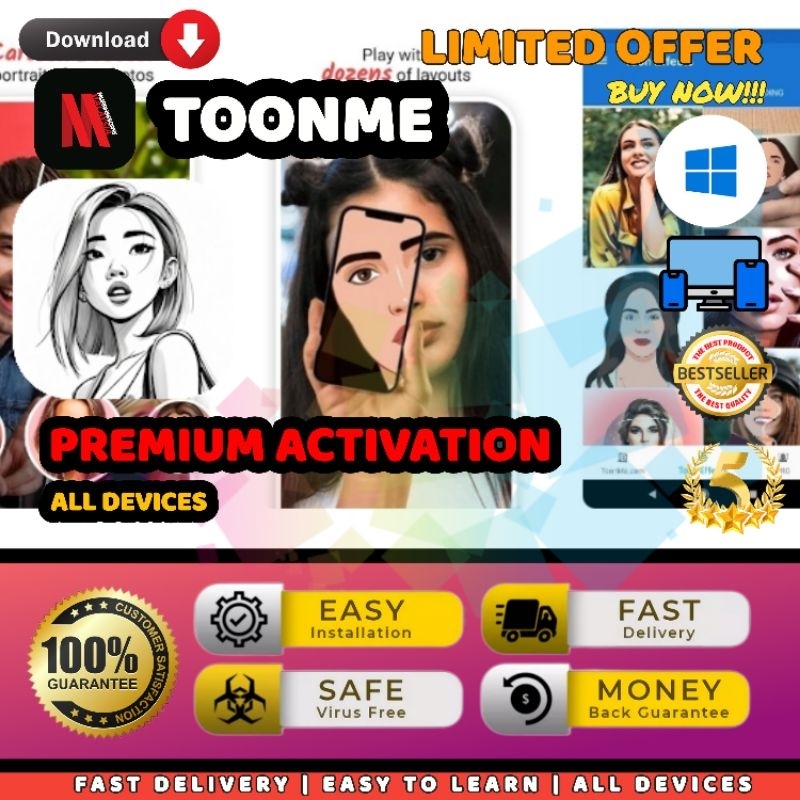 Toonme ⭐ 完整版本 ⭐ | 支持所有设备及Windows电脑软件 | 终身高级版 | Shopee Malaysia