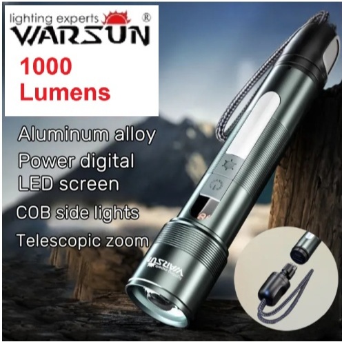 WARSUN NB01 Super Bright Flashlight 2000 Lumens Adjustable Focus ...