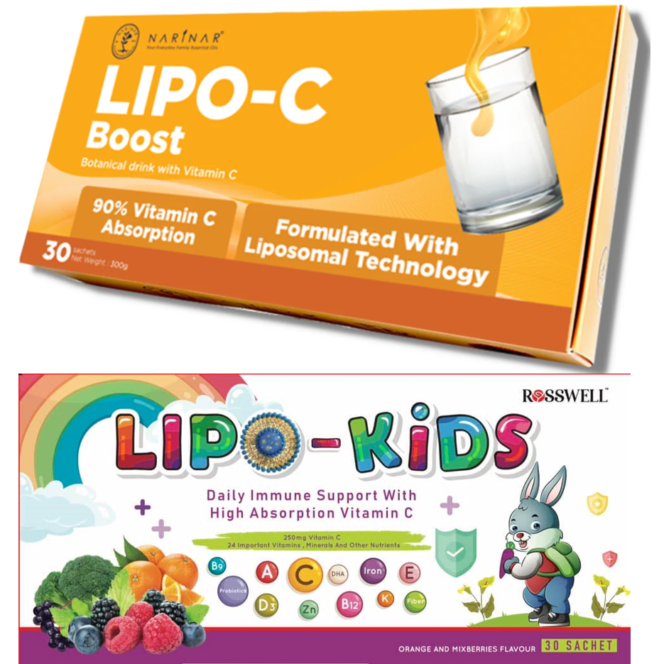 NARINAR Lipo C Boost + Lipo Kids Liposomal Vitamin C For Kids COMBO | Shopee Malaysia