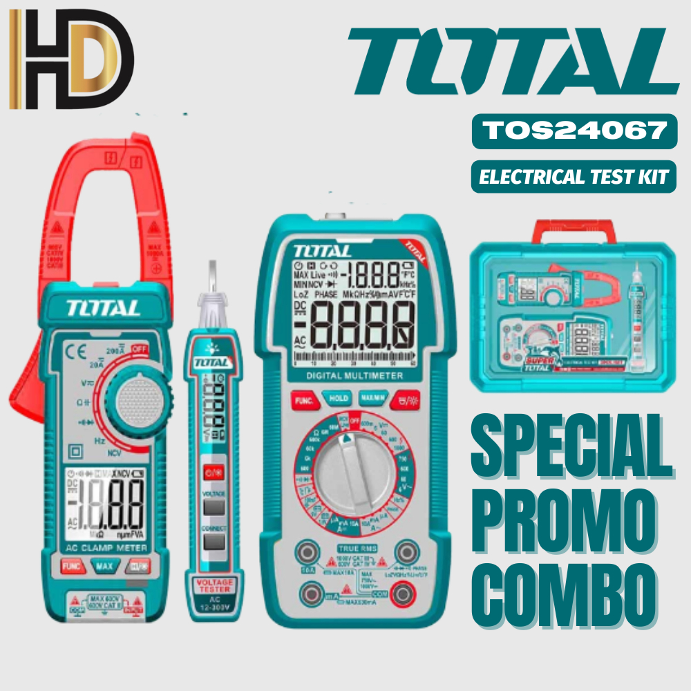 TOTAL Electrical Test Kit Set / TOTAL Digital Voltage Tester / Digital ...