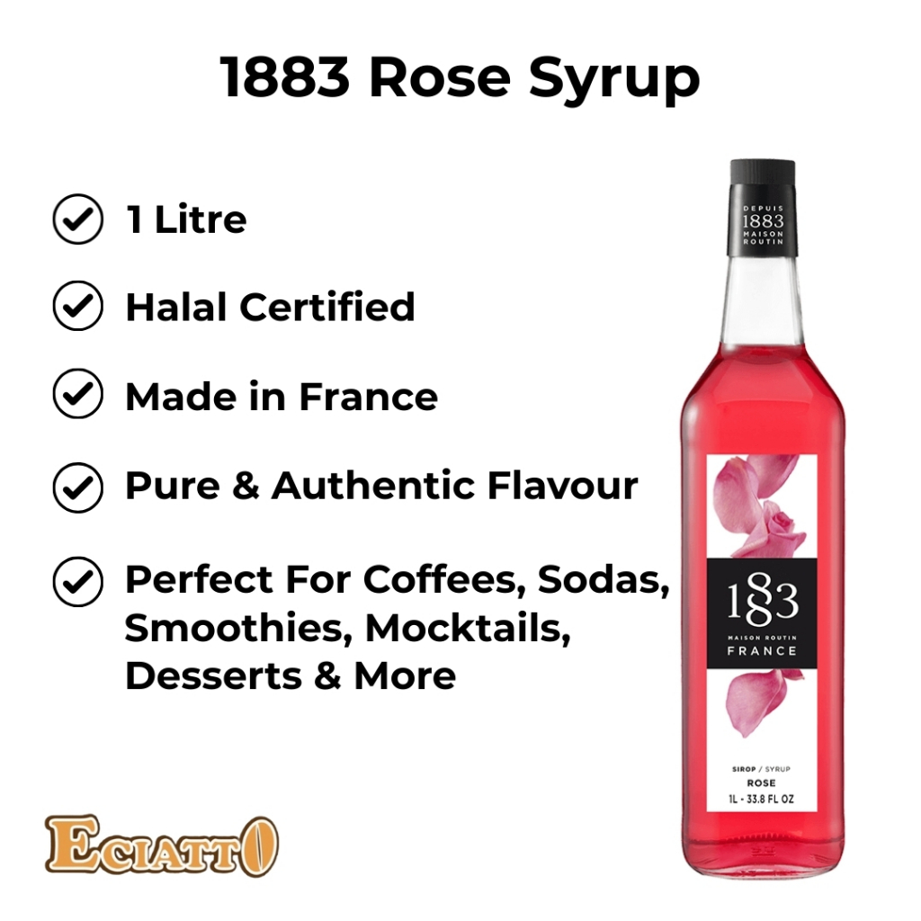 1883 MAISON ROUTIN 1883 Syrup Rose Syrup For Coffee Halal Air Kordial ...
