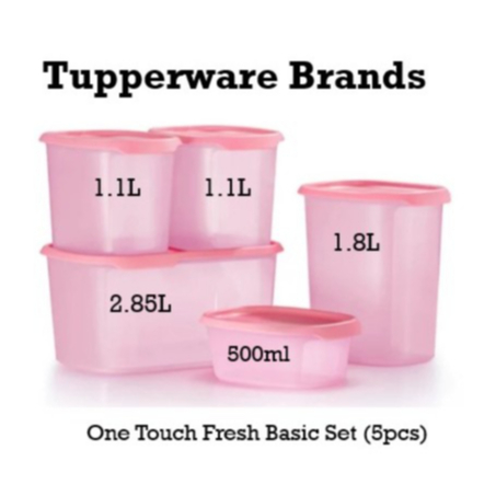 Tupperware One Touch Fresh Basic Set / Oval 540ml / 1.1L / 1.8L / 2.85L Candy Pink | Shopee Malaysia