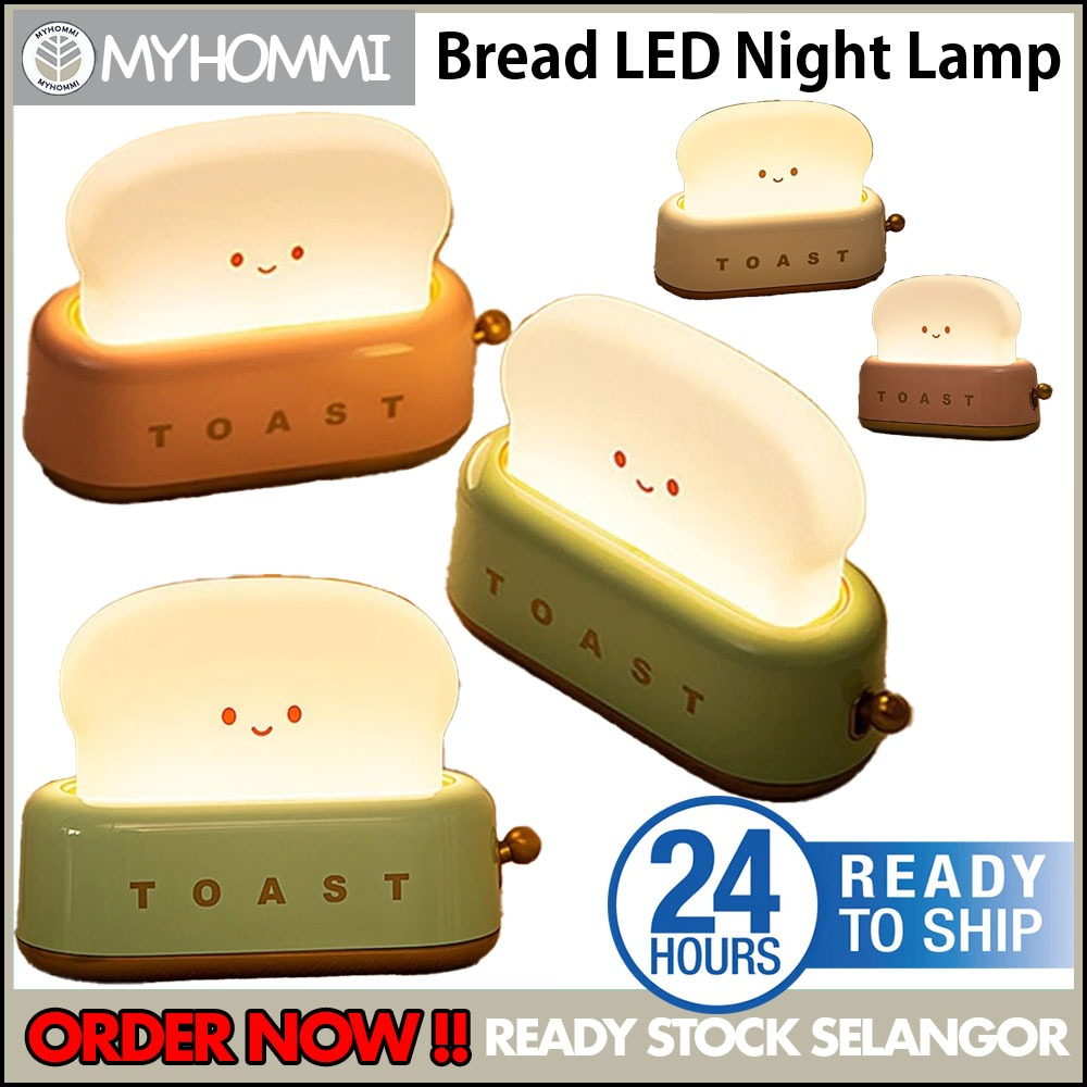Toast Night Light Cute Bread LED Night Lamp Creative USB Charging ...
