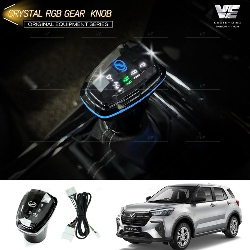 VE perodua ativa car crystal rgb led gear shift knob original equitment ...