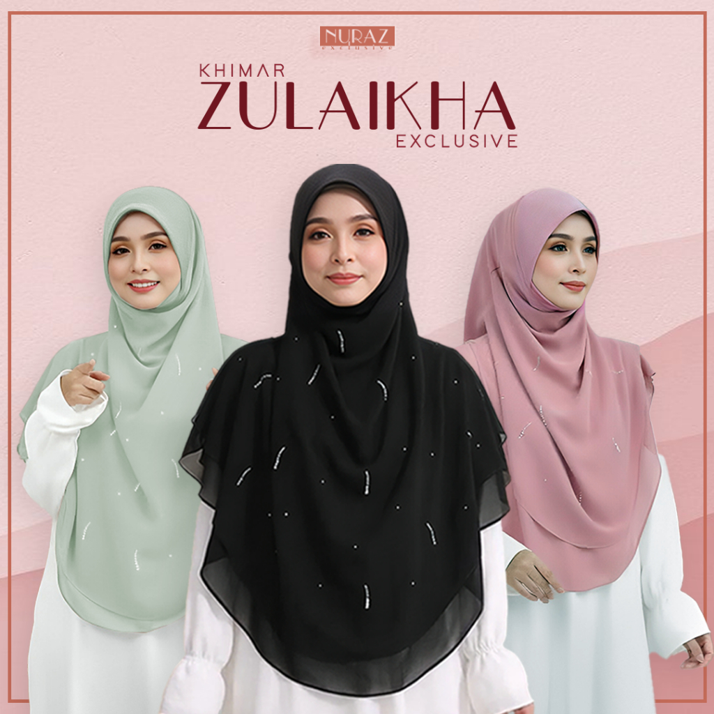 Nuraz Exclusive Khimar Zulaikha Exclusive Tudung Sarung Instant Hijab ...