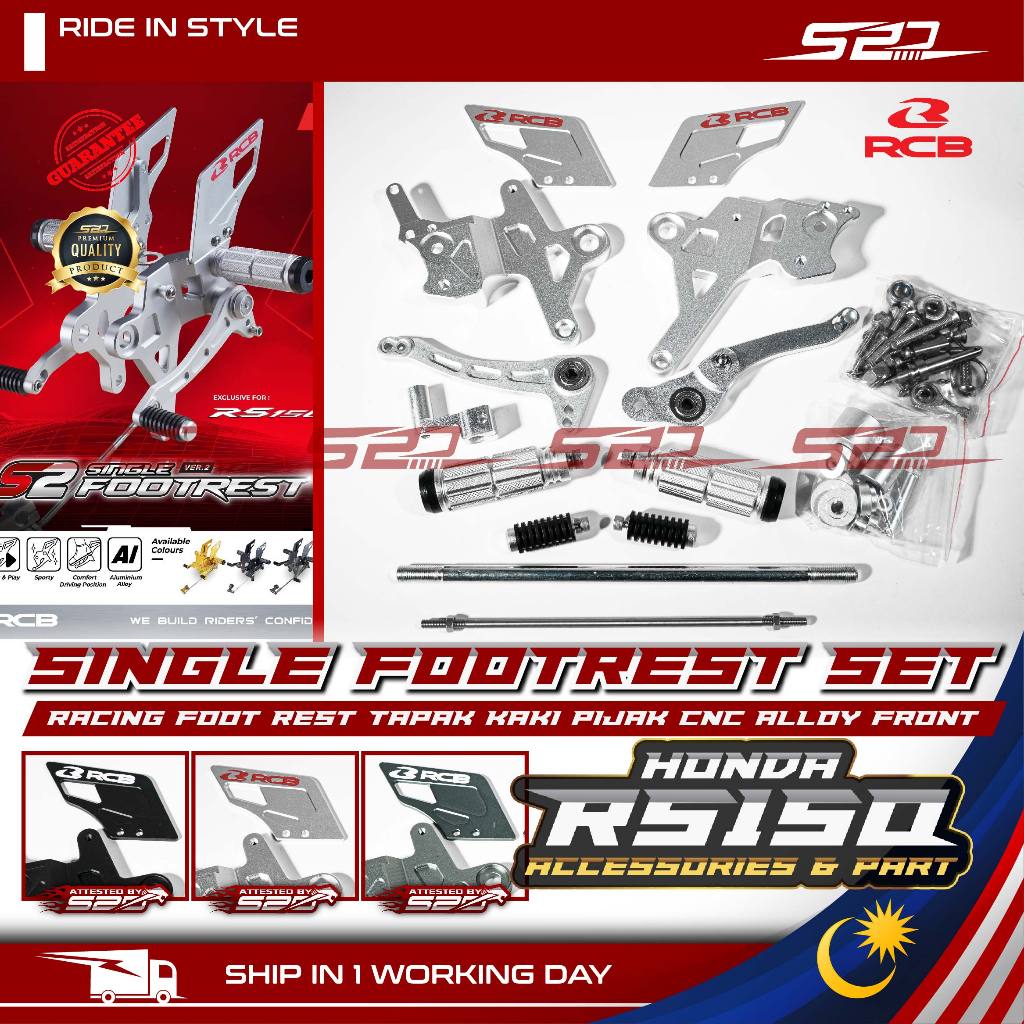 Single Footrest Set RCB HONDA RS150R RS WINNER 150 RCB S2 V2 Racing ...