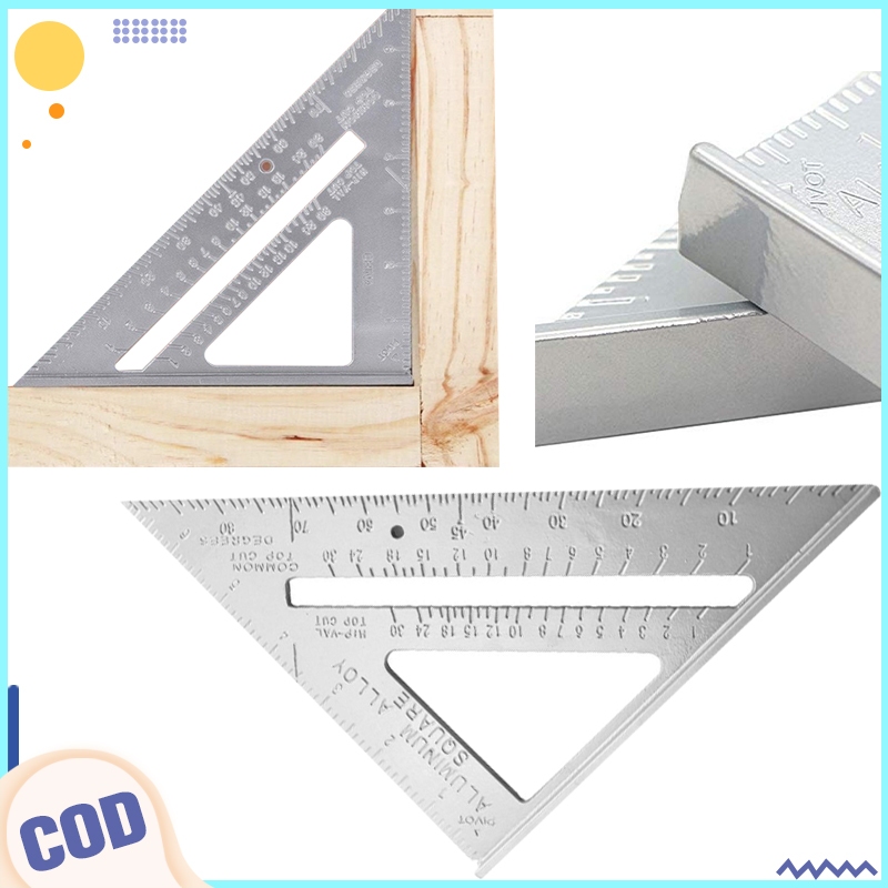 7 Inch Aluminum Triangle Ruler Aluminum Alloy Angle Ruler Carpenter ...
