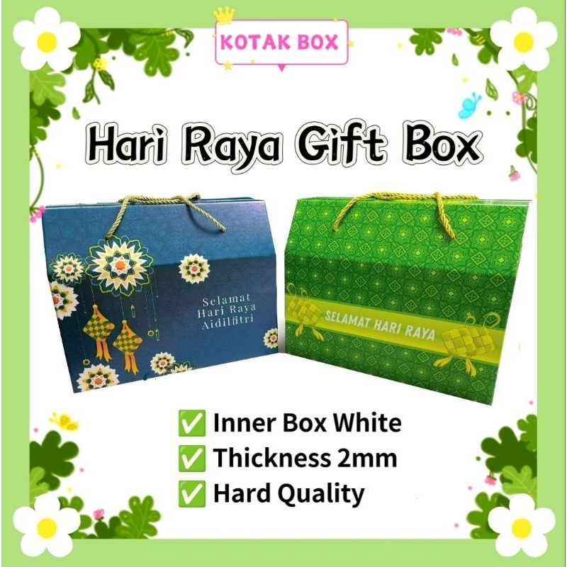 10PCS Hari Raya Box With Handle / Hamper Box / Kotak Kuih Biskut Raya ...