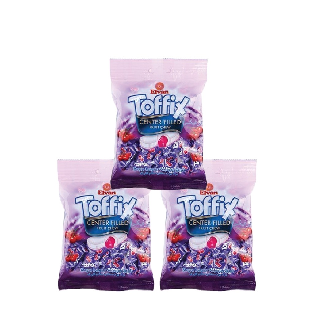 Toffix Chewing Sweets with Cherry Flavour 3 Bags - (3X90g) | Shopee ...