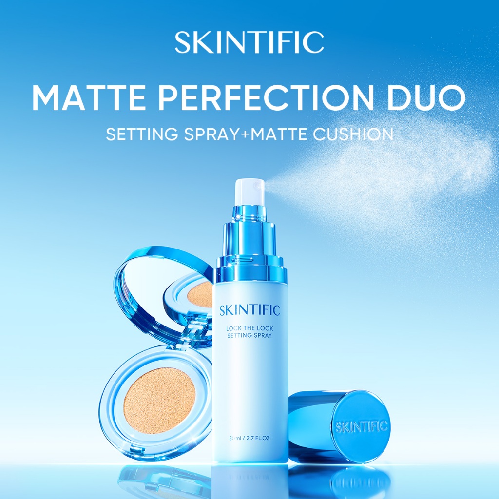 SKINTIFIC Matte Setting Spray 80ml & Matte Cushion Raya Make up Set ...