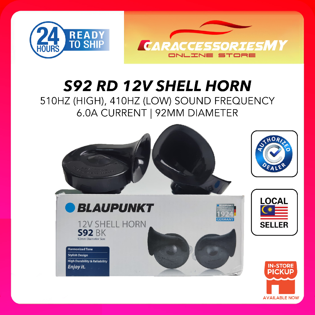 Blaupunkt S92 BLK 12V Shell Horn Car BM Horn 12V 2pc hon motorcycle electric air perodua proton ...
