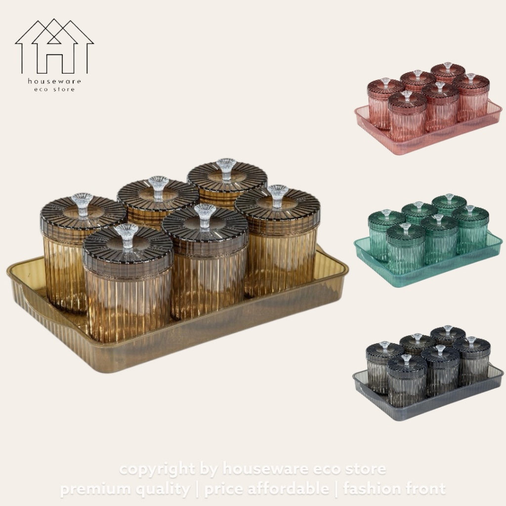 7pcs Set Bekas Kuih Raya Set 750ml Cookies Container Set Bekas Kuih ...