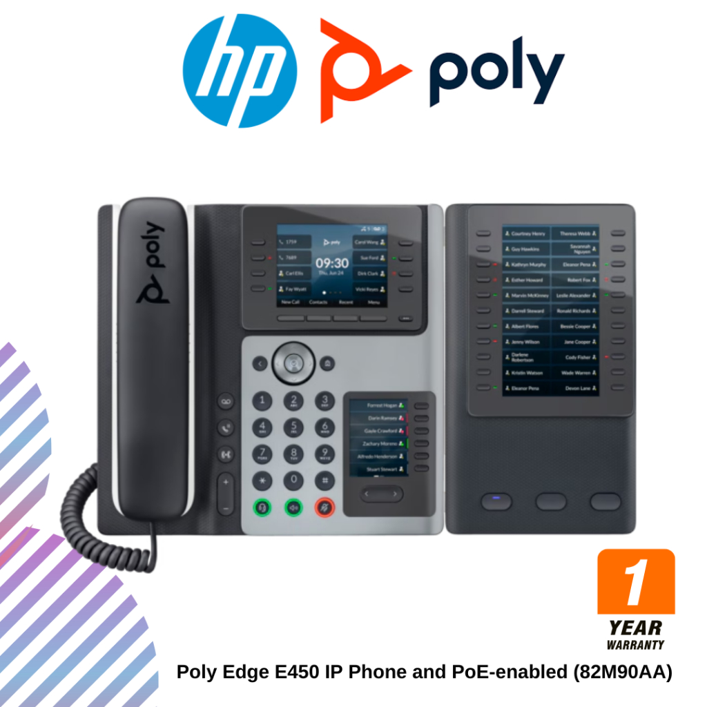 Poly Edge E450 IP Phone and PoE-enabled (82M90AA) | Shopee Malaysia