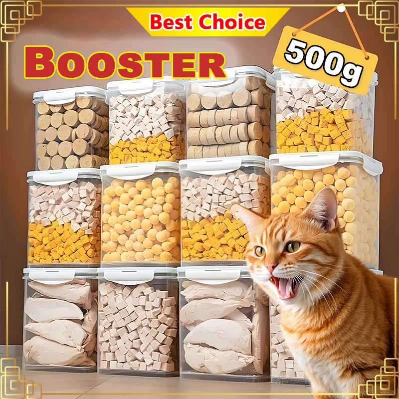 500G Freeze Dried Chicken Booster Gemuk Salmon Fish Krill Pet Treat ...