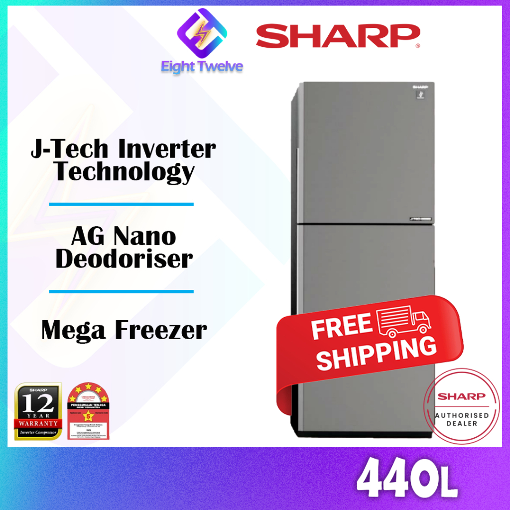 [FREE DELIVERY] Sharp 5 Star Inverter 2 Door Refrigerator Peti Sejuk 冰箱 ...