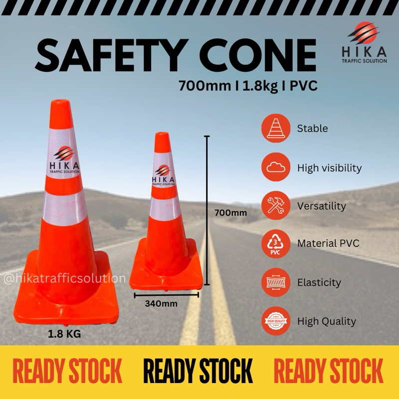 HIKA 28'' Safety Cone PVC Double Reflective Sticker | Kon Keselamatan ...