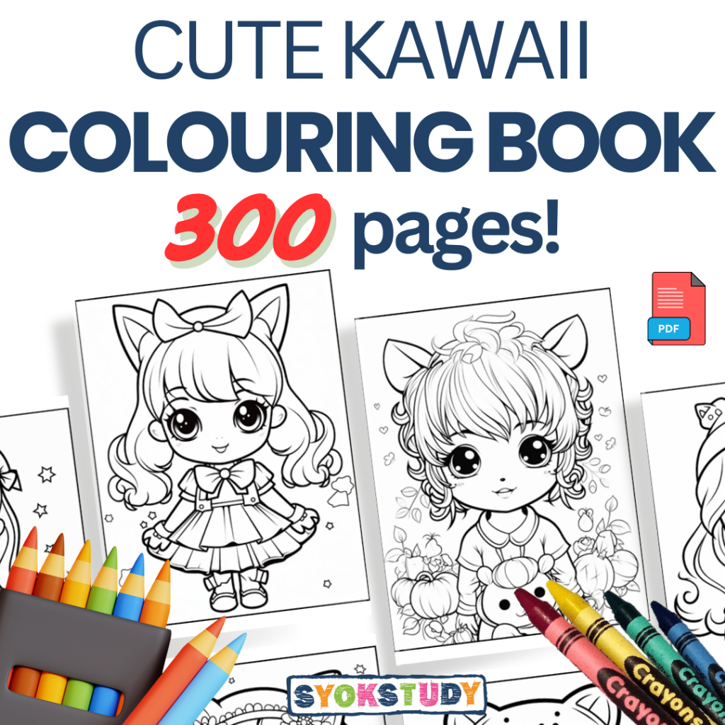 PDF | Cute Kawaii Colouring Book For Kids | Coloring - 300 pages ...