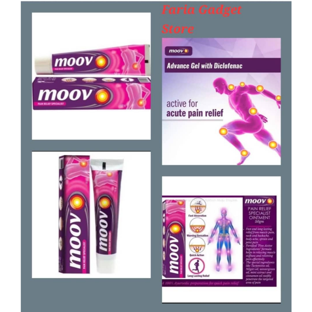 100% ORIGINAL MOOV Pain Relief Cream 50gm | Moov Pain Relief Spray ...