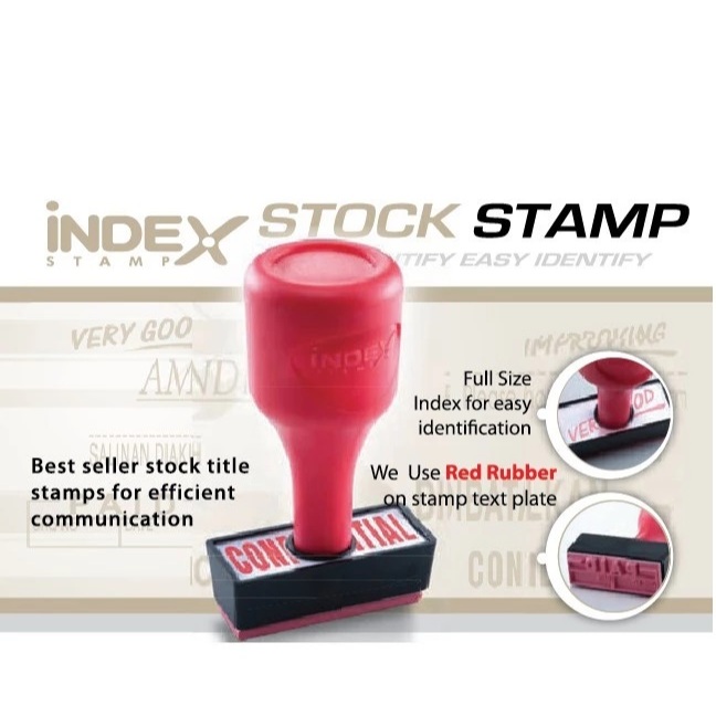 Rubber Stamp Ready Made Office Stamp Perkataan Index Stock Stamp Red ...