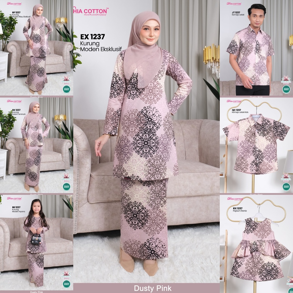 DHIA COTTON | SET SEDONDON FAMILY RAYA 2025 - SET 1237 | Shopee Malaysia