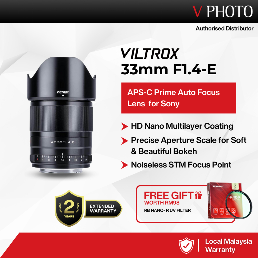 VILTROX 33mm F1.4-E AUTO FOCUS LENS for SONY Autofocus Prime Lens ...