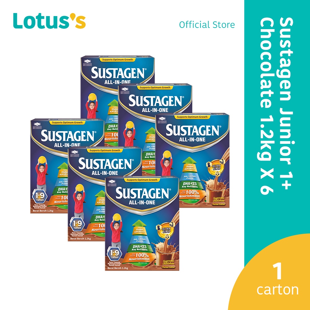 Sustagen Junior 1+ Chocolate 1.2kg X 6 (carton) | Shopee Malaysia