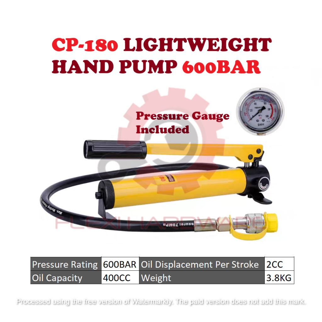 600BAR Manual Hydraulic Pump With Gauge Adapter Pressure Gauge Hand ...