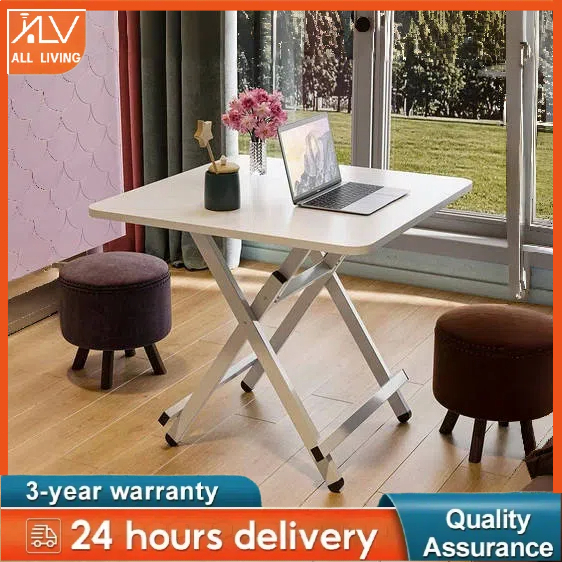 Folding portable dining desk livingroom dining table Meja Lipat Kayu ...