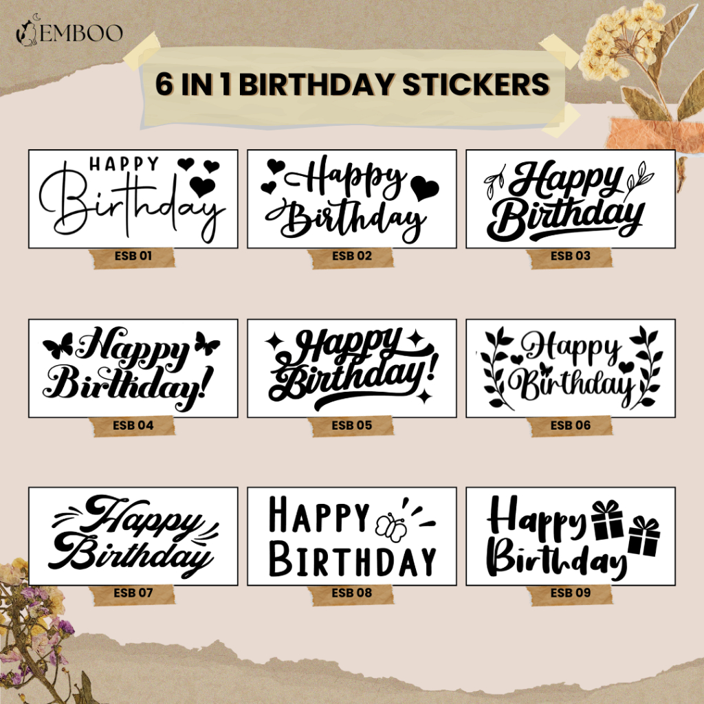 HAPPY BIRTHDAY STICKER A4 BALLOON STICKER BOBO STICKER | Shopee Malaysia