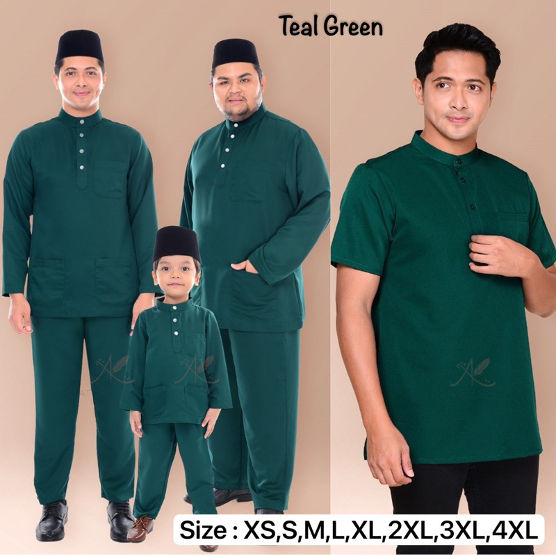 🔥(SIZE XS-4XL) TEMA TEAL GREEN RAYA 2025 | BAJU MELAYU CEKAK MUSANG ...