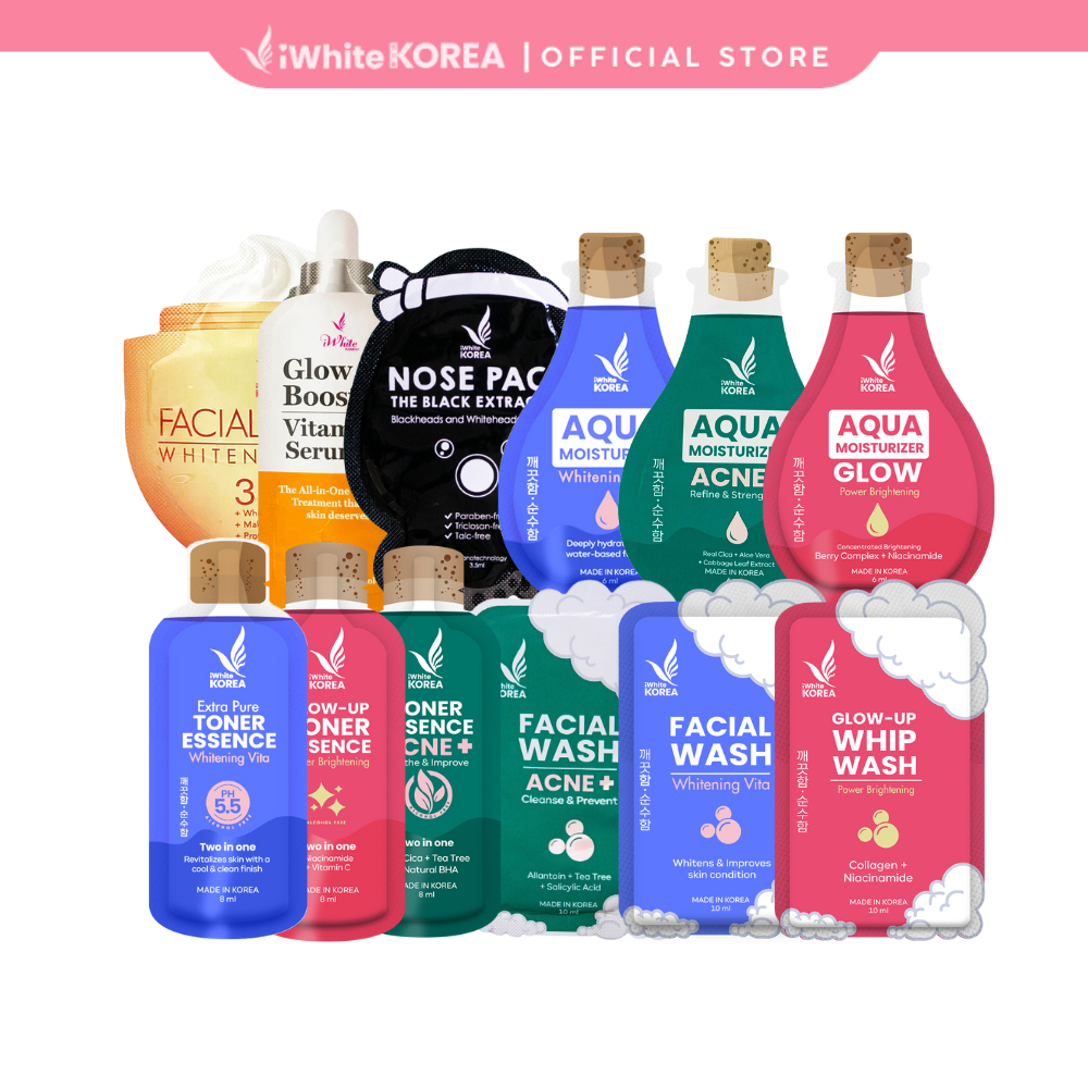 iWhite Korea Acne/Glow/Whitening/Vitamin C Serum/Nose Pack Sachets (1pc ...