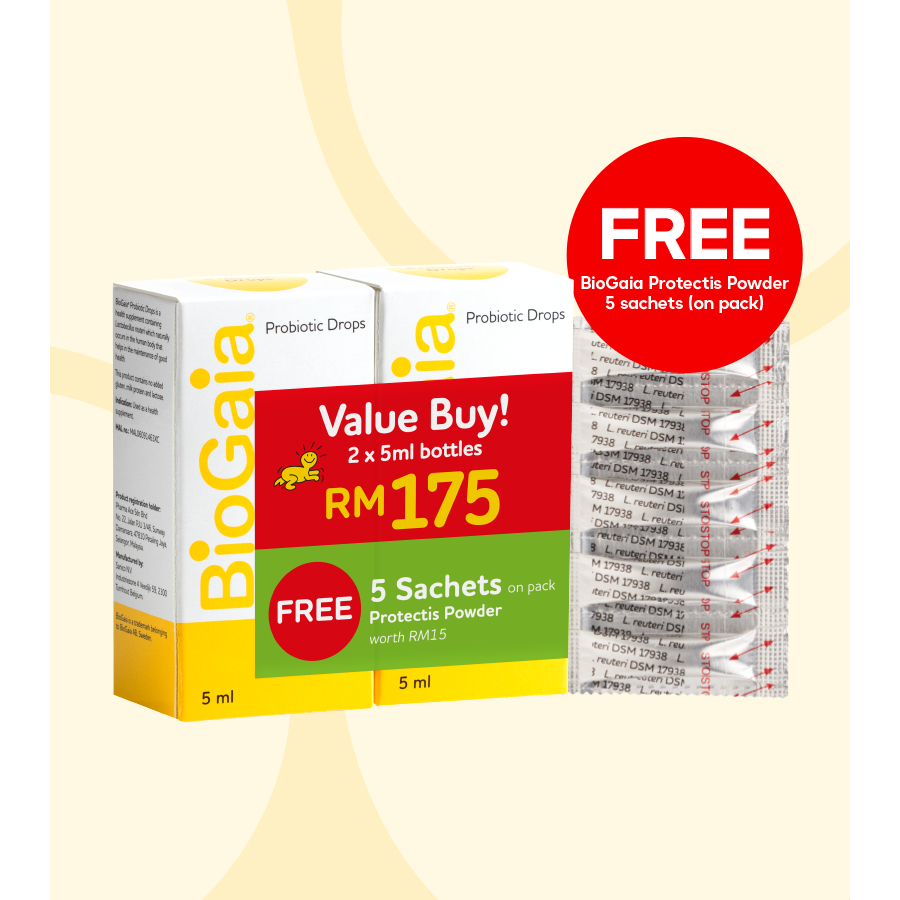 BioGaia Probiotic Drops Twin Pack FOC Protectis Powder 5’s Exp: 12/2025 ...