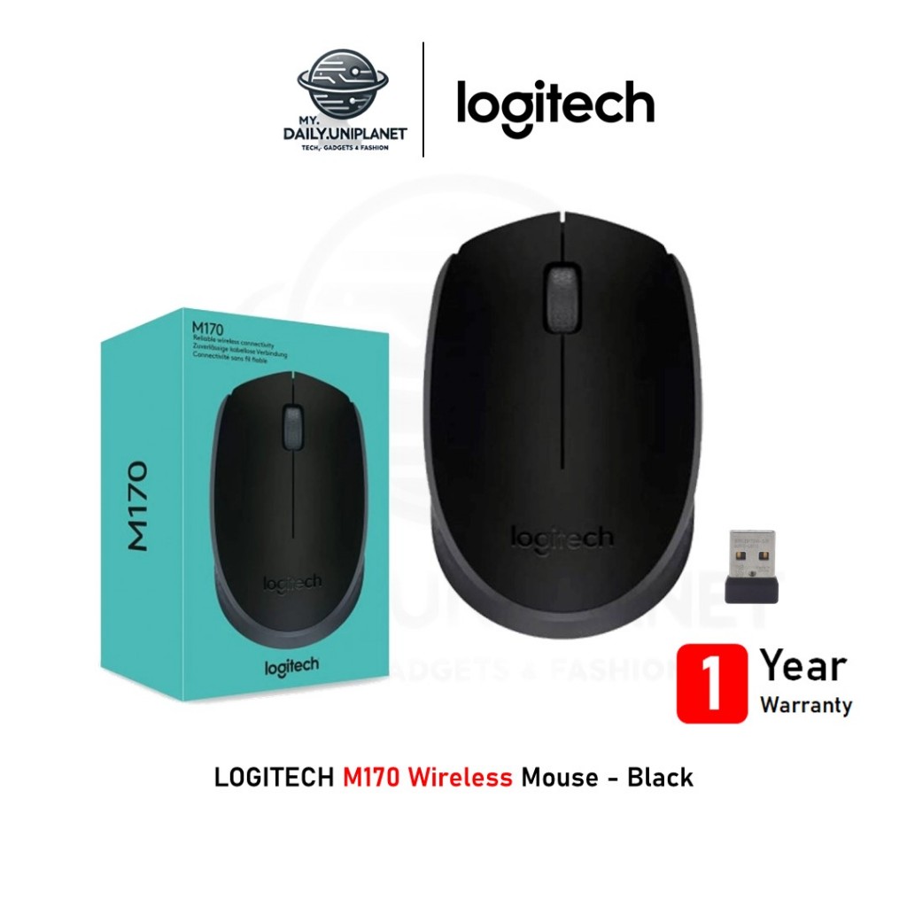 LOGITECH M170 Wireless Mouse | Cordless USB Optical Ambidextrous ...
