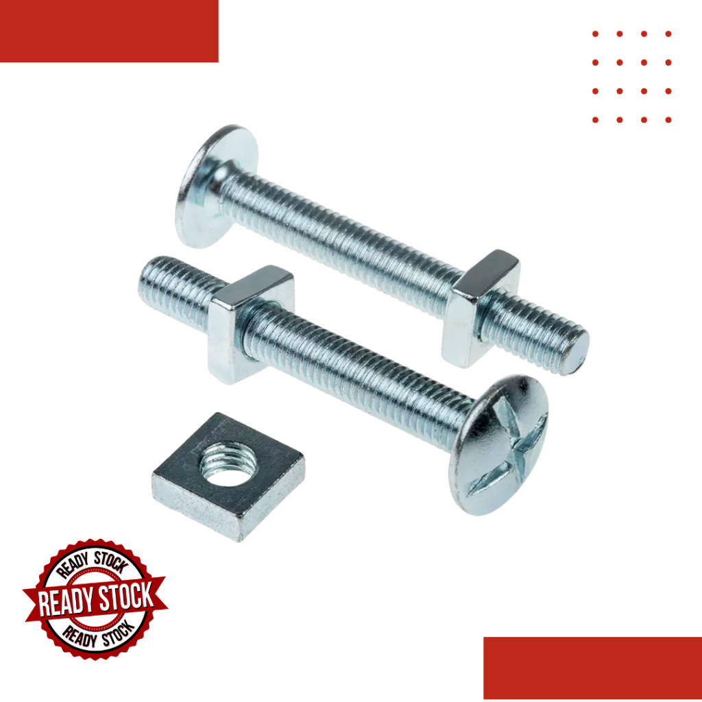 【Lelong 清仓商品】High Quality 1/4 Roofing Bolt & Nut Screw / Skru Rak Besi ...