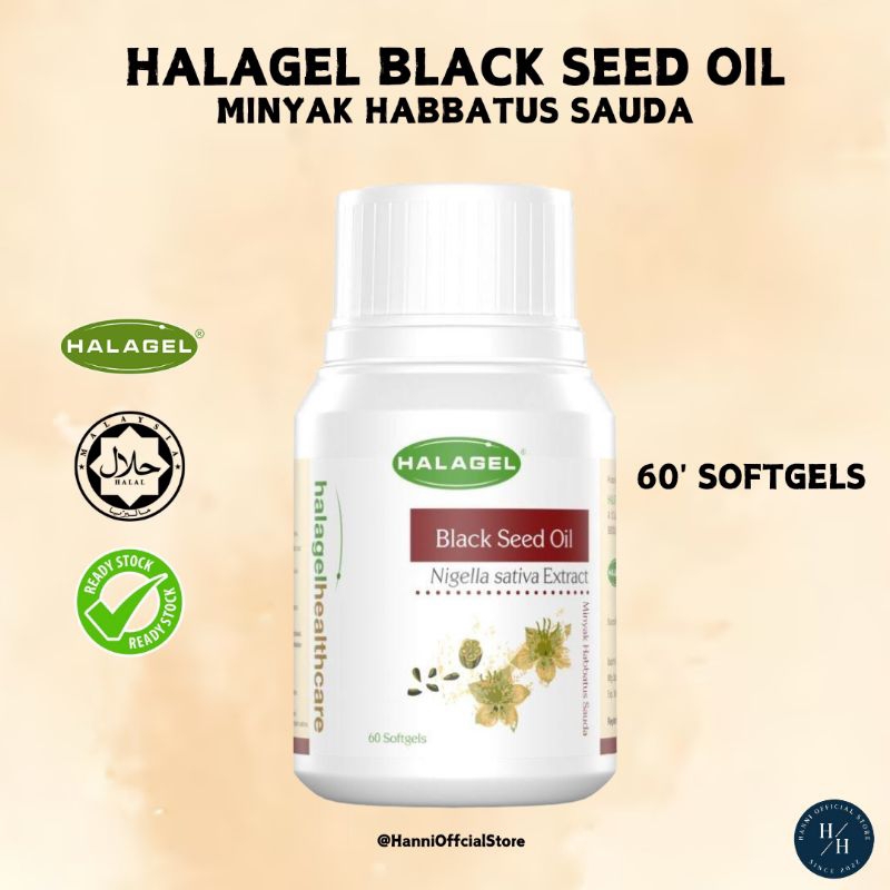 HALAGEL Black Seed Oil | HALAGEL Minyak Habbatus Sauda - 60 Softgel ...