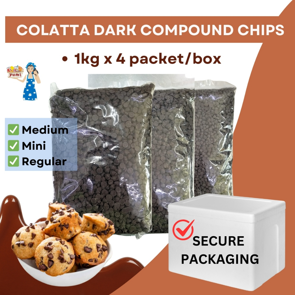 [READY STOCK] COLATTA DARK COMPOUND CHIPS (MEDIUM/ MINI/ REGULAR) 1KG ...