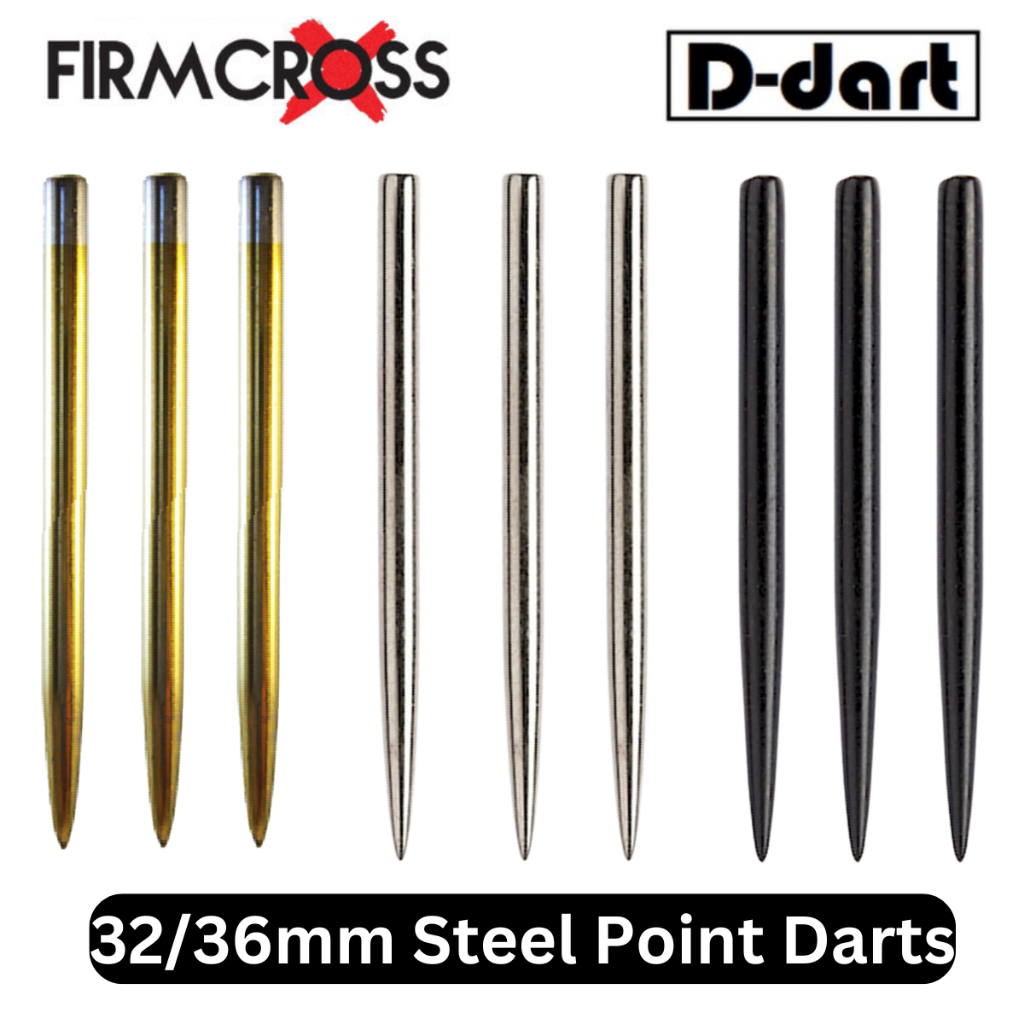 FIRMCROSS STEEL DART POINT - (32/36mm) STEEL TIP REPLACEMENT REPOINTING ...