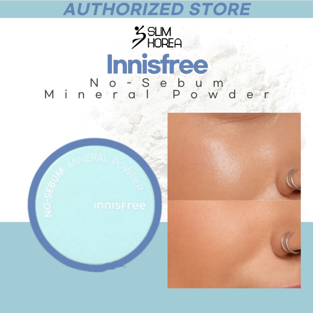 Innisfree No-Sebum Mineral Powder Bedak 5g setting oily sebum berminyak ...