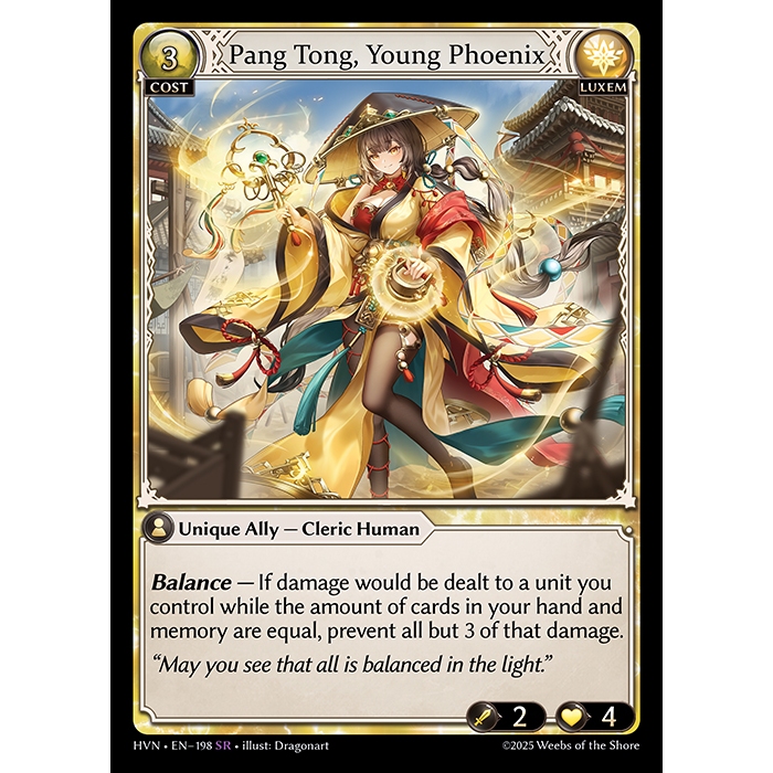 HVN • EN—198 SR Pang Tong, Young Phoenix GRAND ARCHIVE Abyssal Heaven ...