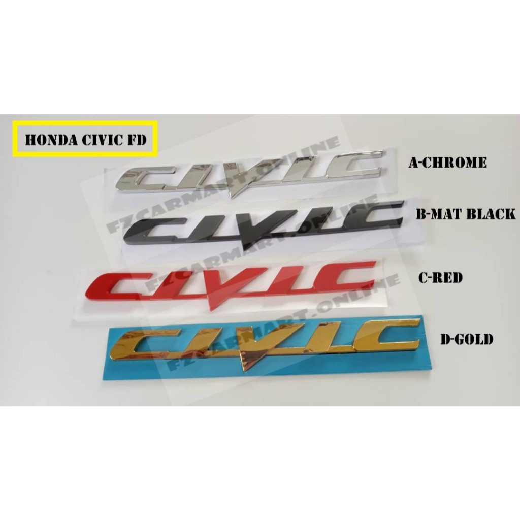 HONDA CIVIC FD EMBLEM LOGO - (ABS) | Shopee Malaysia