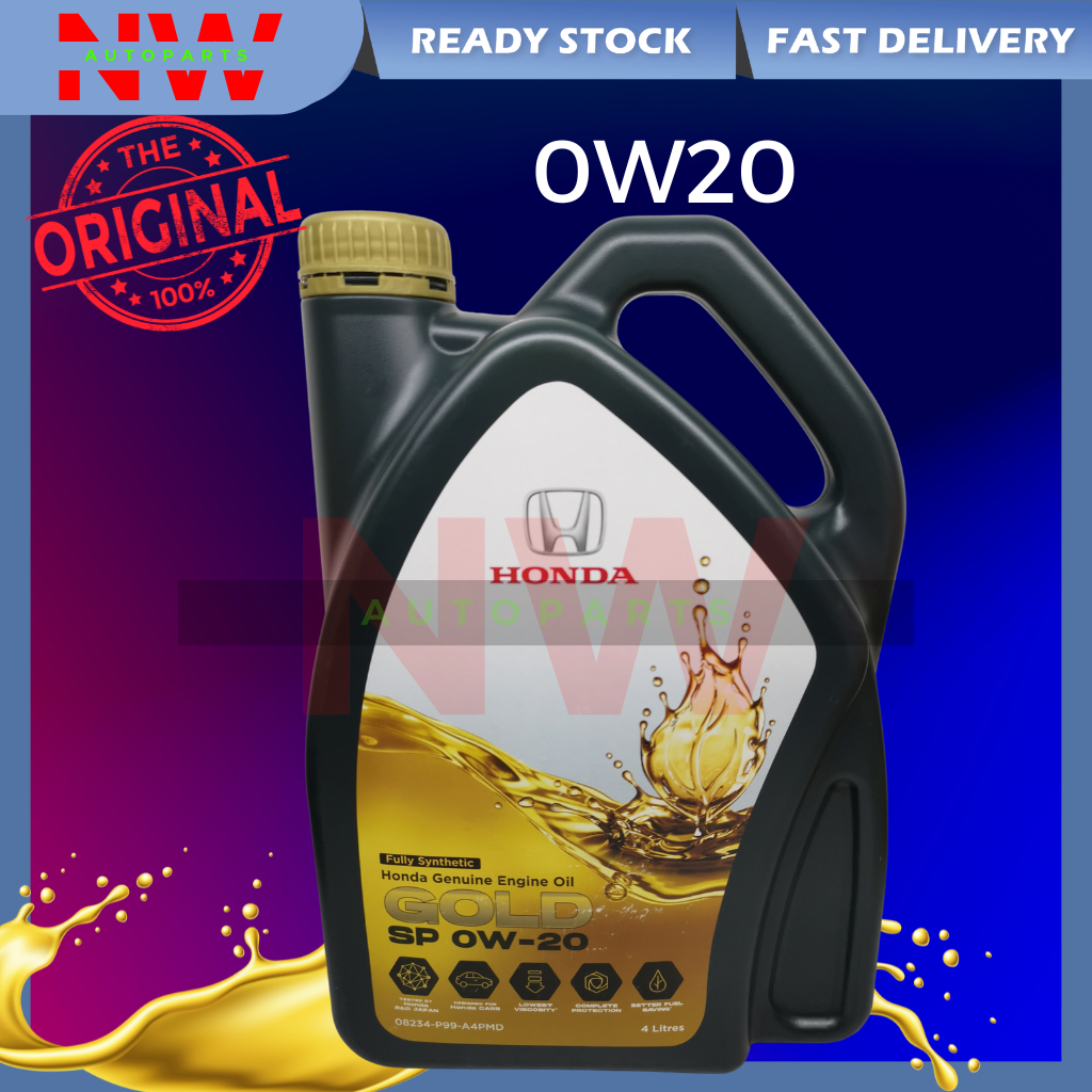 100% ORIGINAL HONDA GOLD 0W20 0W-20 SP 4L GENUINE ENGINE OIL | Shopee ...