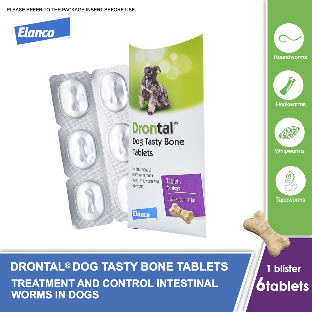 Elanco Drontal Dog Tasty Bone Tablets - 6 Tablets | Shopee Malaysia