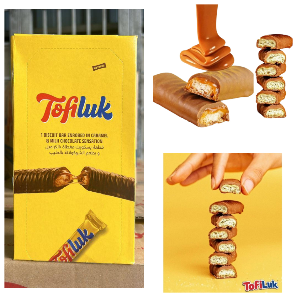 TOFILUK Caramel Crunch Chocolate Bar 480GM (10gm x 48's) / Biscuit Bar ...