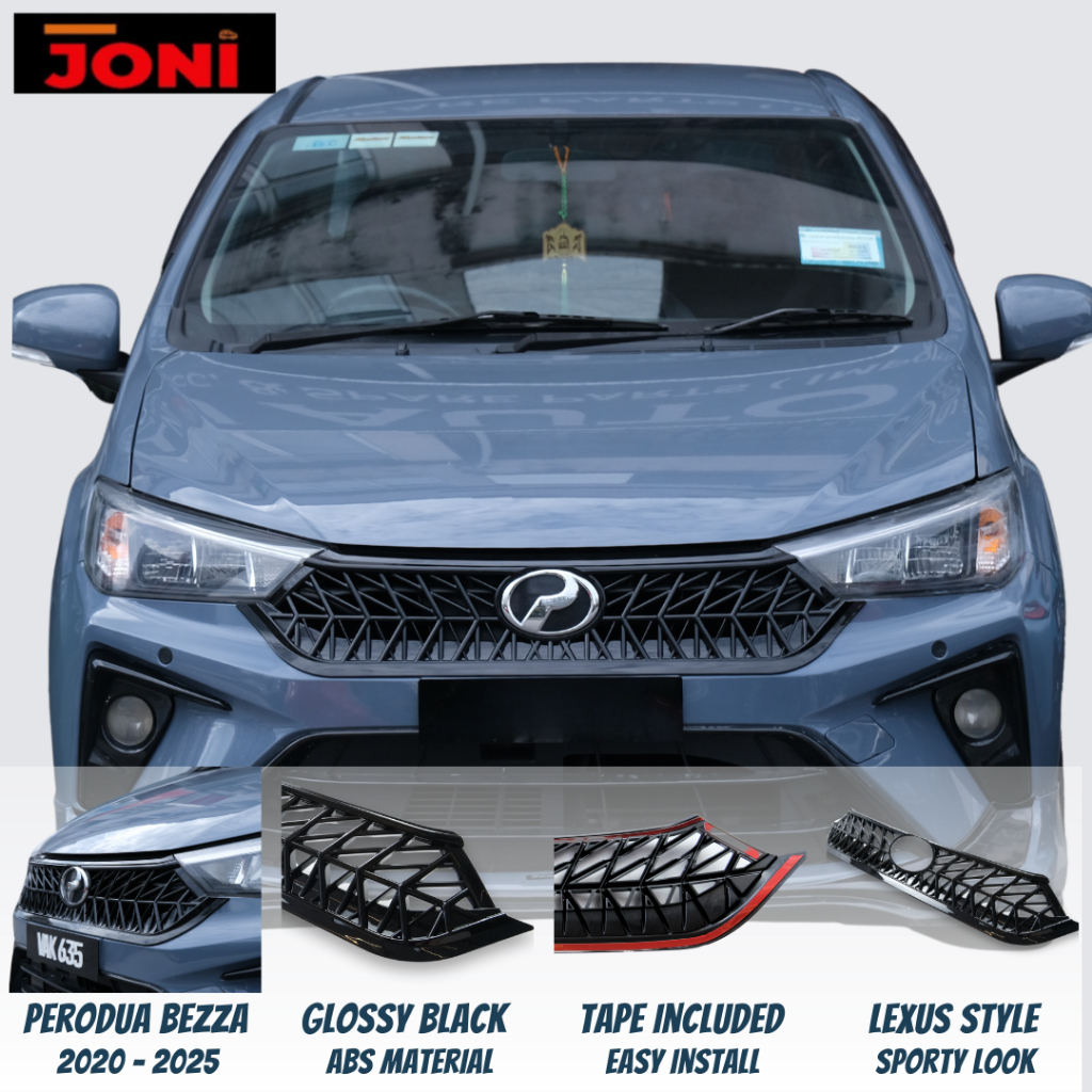 Perodua Bezza Facelift FL 2019 - 2025 Front Grille Cover Glossy Black ...
