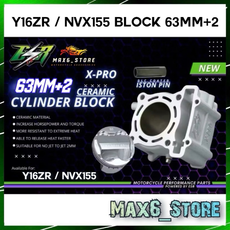 ESR MOTOR 100% ORIGINAL BLOCK X-PRO LC135 Y15ZR Y16ZR NVX155 57MM 58MM ...