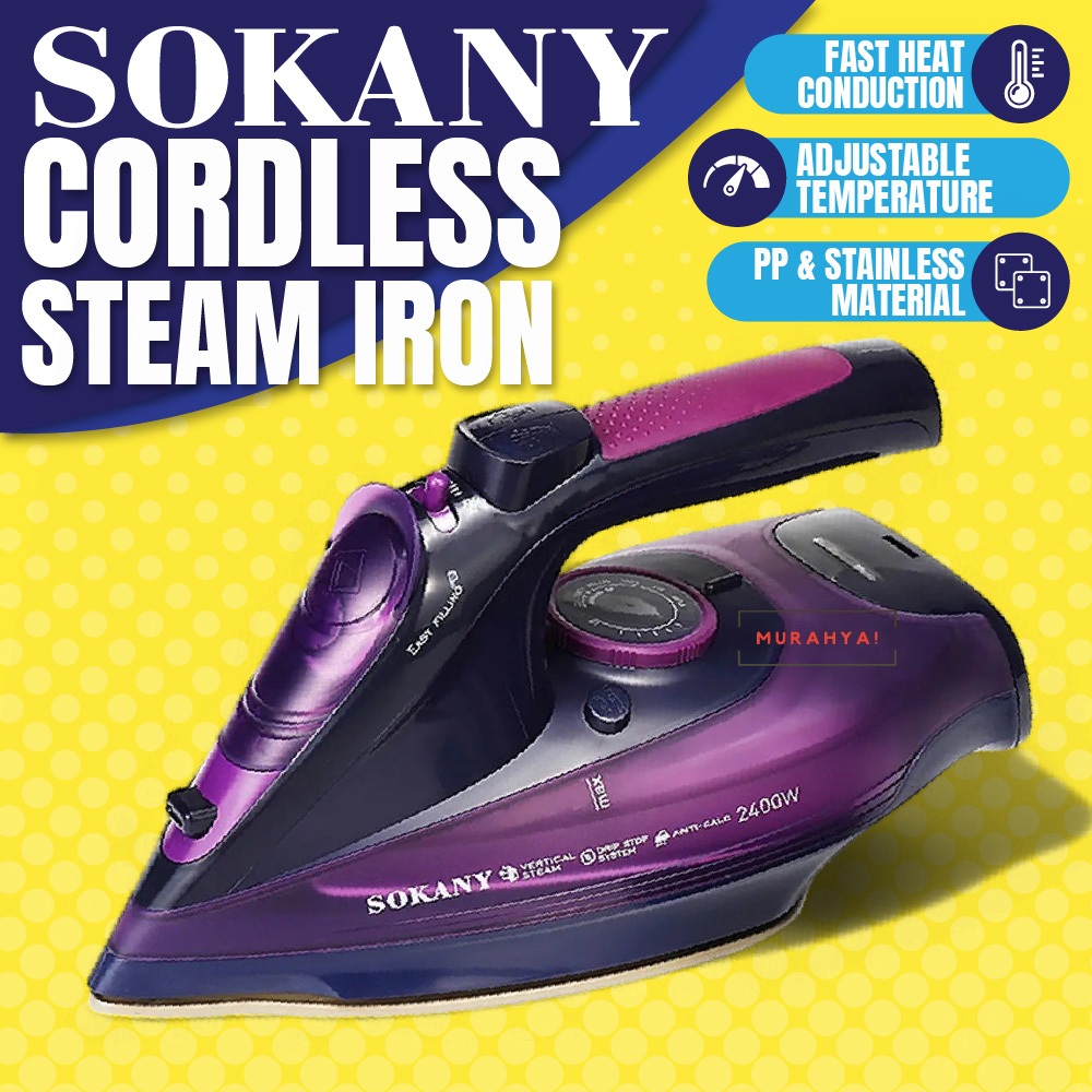 Steam Iron Electric Cordless Iron seterika stim Viral Model 2085 ...