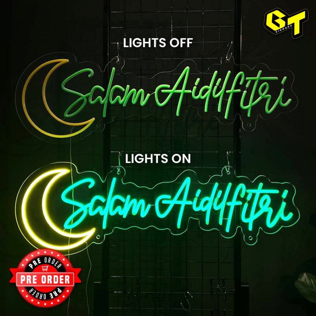 [Plug & Play] Neon LED Sign SALAM AIDILFITRI / LAMPU RAYA / DECORATION ...