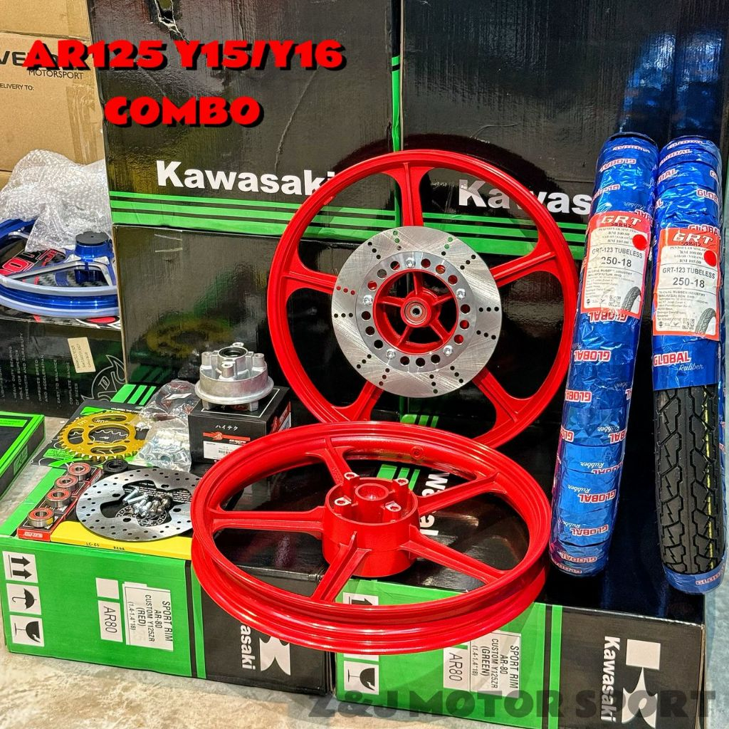 SPORT RIM KAWASAKI AR125 COMBO SET PNP Y15/Y16 & RS150 V1/V2 & Y16 ABS ...