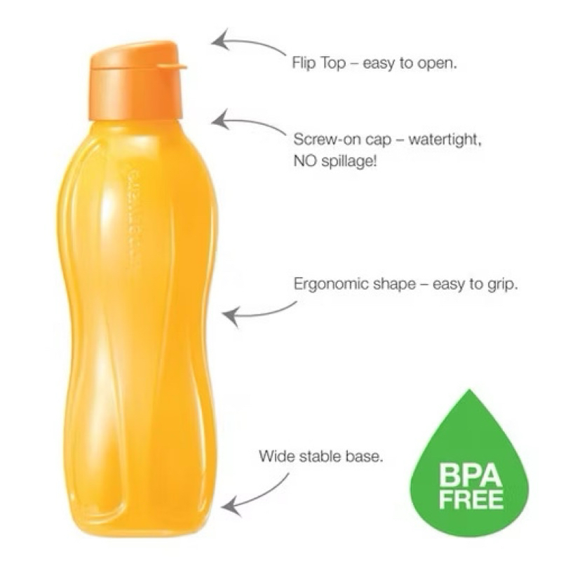 Ready stock 100% Original Tupperware Eco bottle 1L Flip Top Water ...