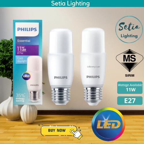 SIRIM Original Philips E27 11W LED Energy Saving Bulb Screw Type Mentol philips Lampu Rumah家用灯泡 ...